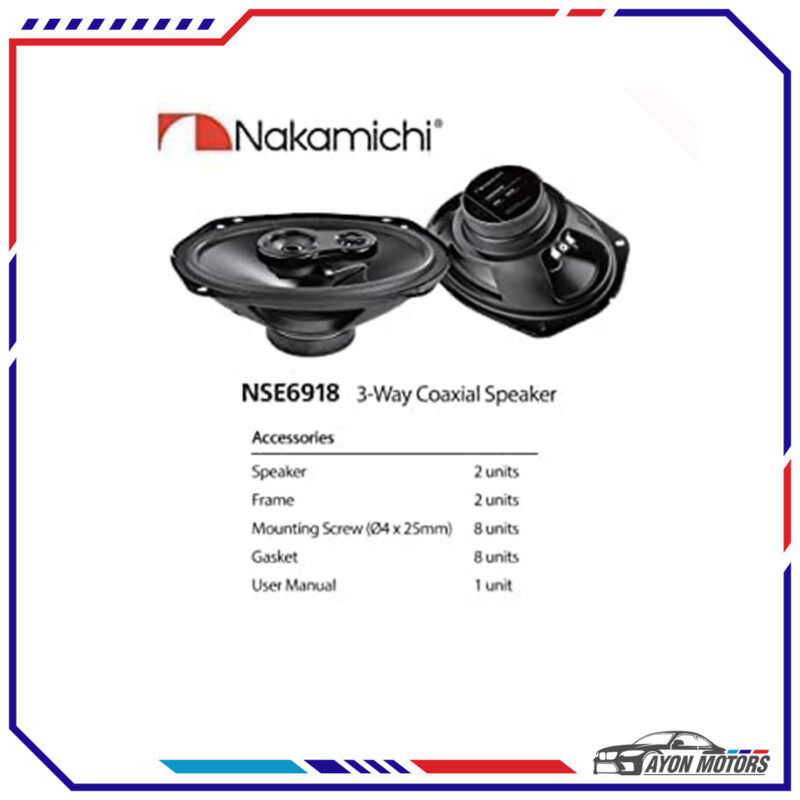 NAKAMICHI NSE6918 NAKAMICHI 6X9 INCHES 3-Way Speakers - Ayon Motors
